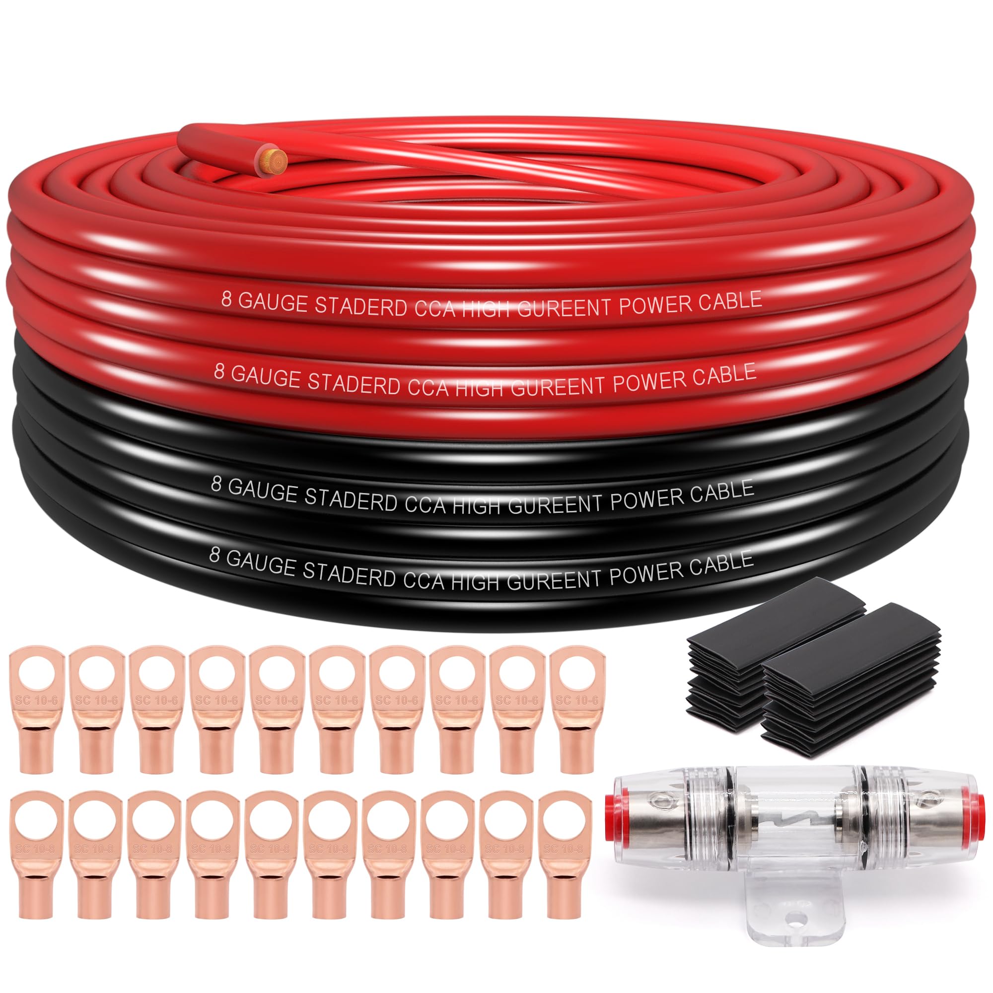 100FT 8 Gauge Wire CCA,8 Awg Copper Wire for Car Battery Power Cable ...