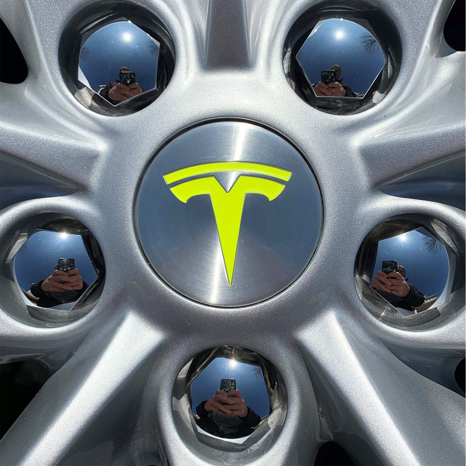 Logo Decal Wrap For Tesla Model X, 14-pc Set (Neon Yellow) on Galleon ...