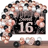 Amazon.com: KatchOn, Rose Gold Sweet 16 Backdrop - XtraLarge, 72x44 ...