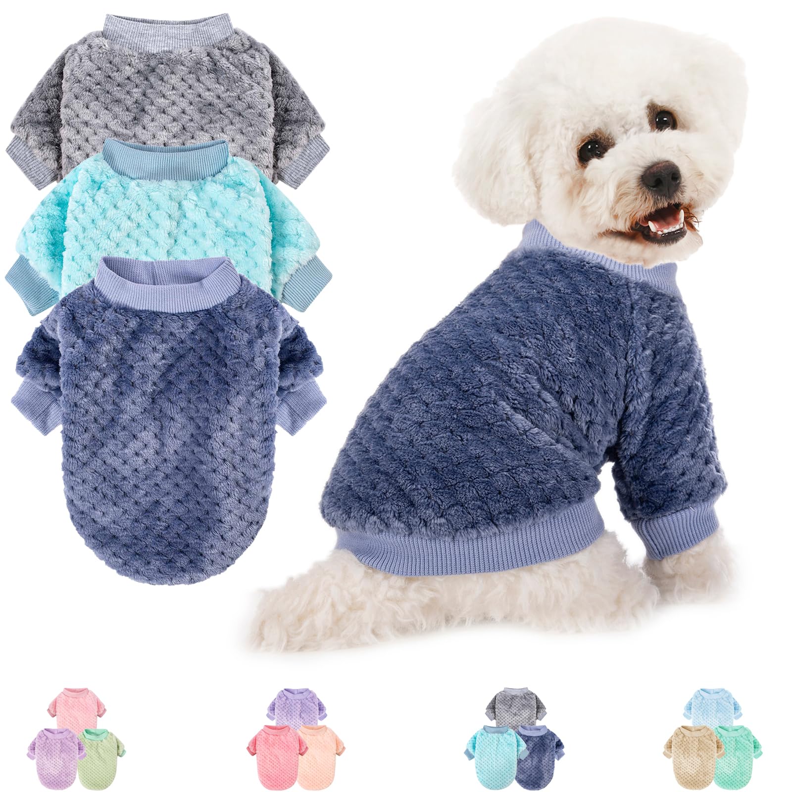 Dog Sweater, 3 Pack Dog Sweaters for Small Medium Dogs or Cat, Warm ...