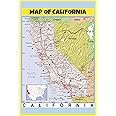 Amazon.com: Map of California Style C 36x60 - Glossy Heavy Paper Wall Map Poster Print Perfect ...