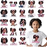 Amazon.com: Black Girl Iron on Transfers, 20 Pcs DTF Transfers Ready to ...