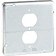 Raco 979 Square Cover, Exposed Work, 2-Duplex, Gray, 4-11/16 ...
