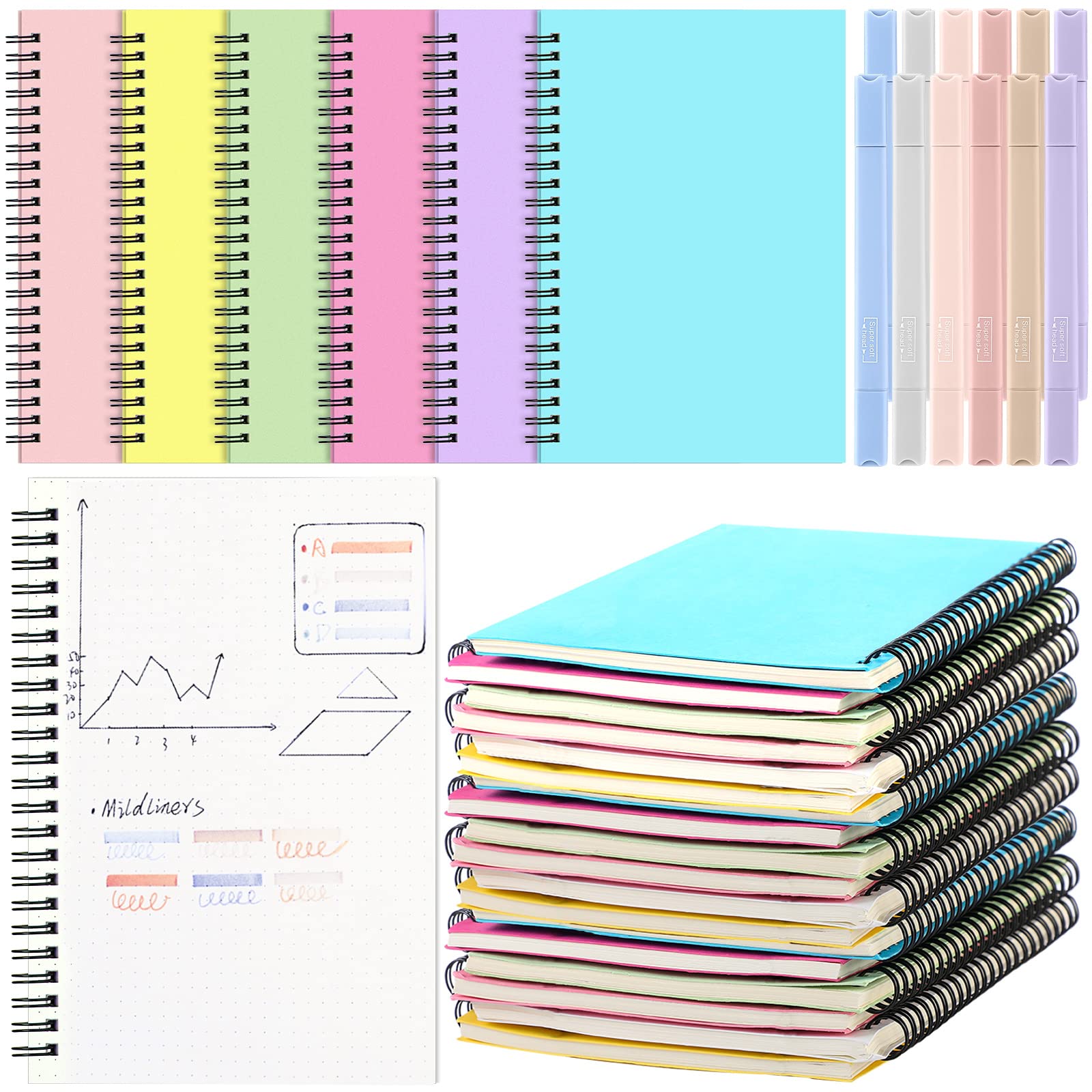 Mua 12 Pack Dot Grid Notebook Spiral, A5 Dotted Journal 5.5" x 8.3" 100 ...