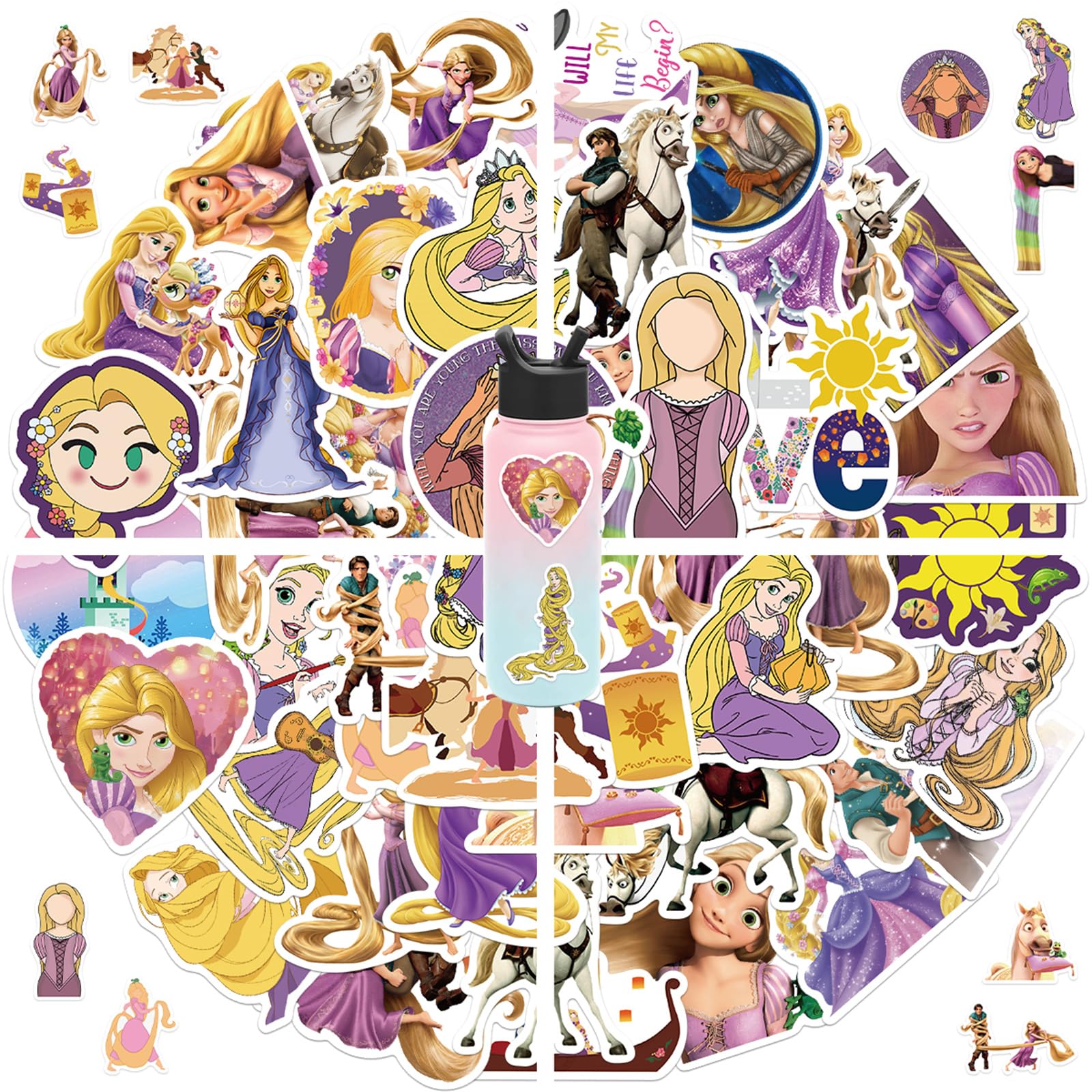 Mua 50Pcs Kids Tangled Stickers Pack Princess Stickers Cute Cartoon ...