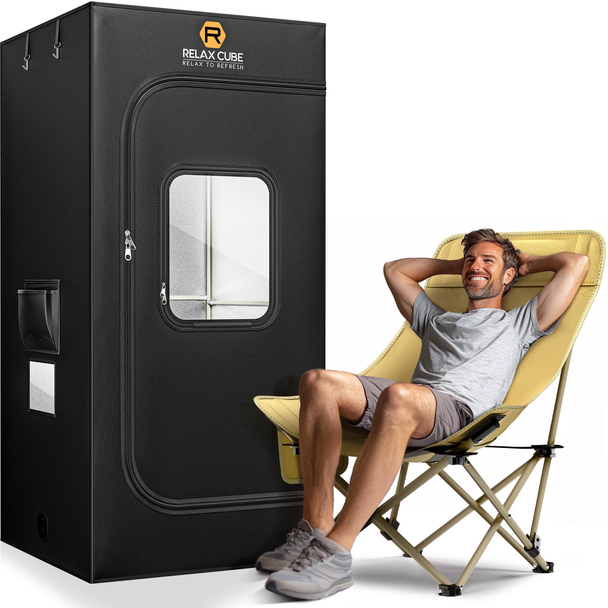 RelaxCube Portable Steam Sauna 1200W 3L, Sauna Tent with Ergonomic High ...