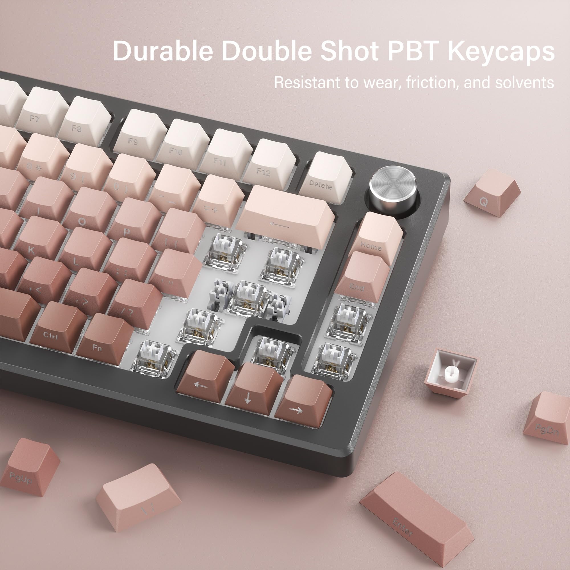 Mua Hkfos Gradient Side Print Keycaps Blush, Double Shot PBT Keycaps 75 ...