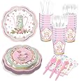 Amazon.com: 116 Pcs Tea Party Supplies 16 Guests Floral Party Supplies ...