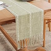 Amazon.com: KINBOSD Rustic Table Runner 90 Inches Long, Boho Table Runners with Tassels ...