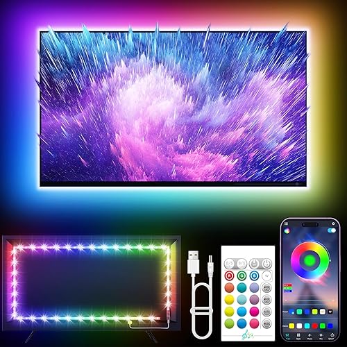 LED Lights for TV, 16.4ft LED Lights for 45-75 Inch TVs, RGB TV ...