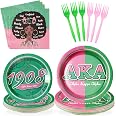 Amazon.com: 96Pcs AKA Party Supplies AKA Party Plates Disposable Hip ...