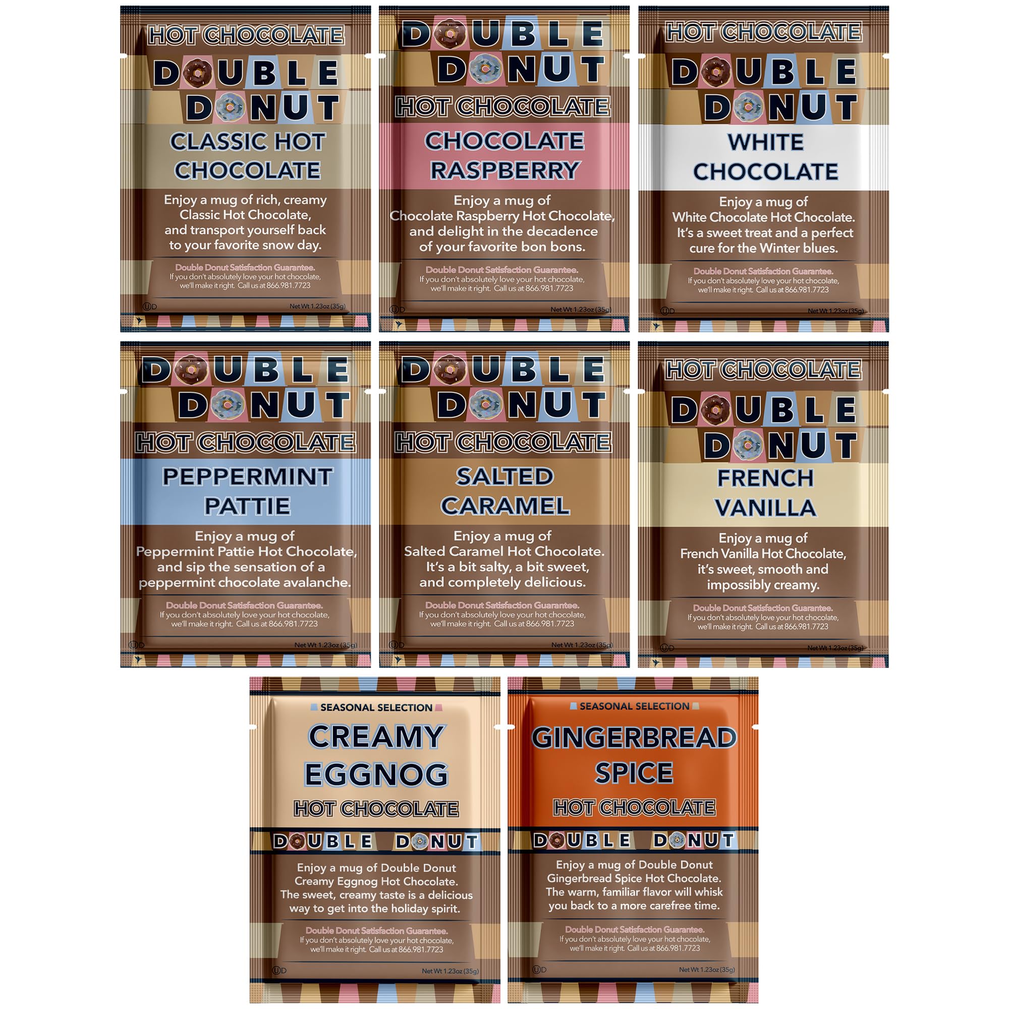 Double Donut Coffee Flavored Hot Chocolate Packets Variety Pack,18 ...
