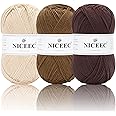 Amazon.com: NICEEC 3 Skeins Soft Cotton Yarn 5ply Baby Cotton Yarn for ...