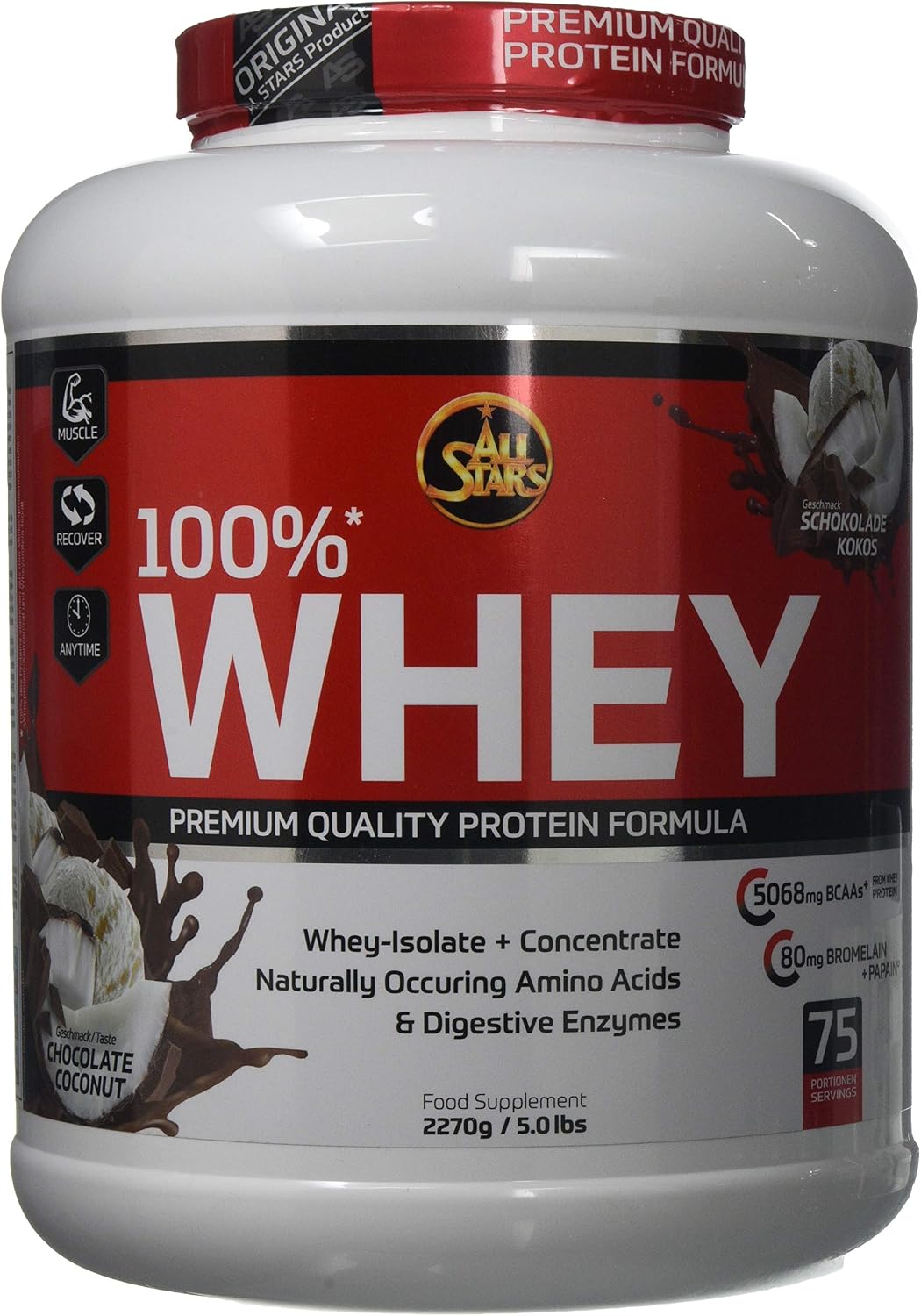 All Stars 100% Whey Protein Sports Supplement, 2270 g, Lemon Lime ...