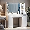 Amazon.com: Dripex Makeup Vanity Desk with Mirror and Lights Vanity ...