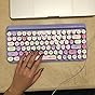 Amazon.com: UBOTIE Portable Bluetooth Colorful Computer Keyboards ...