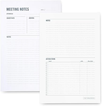 Amazon.com : Meeting Notes Notepad - Modern Work Meeting & Project ...