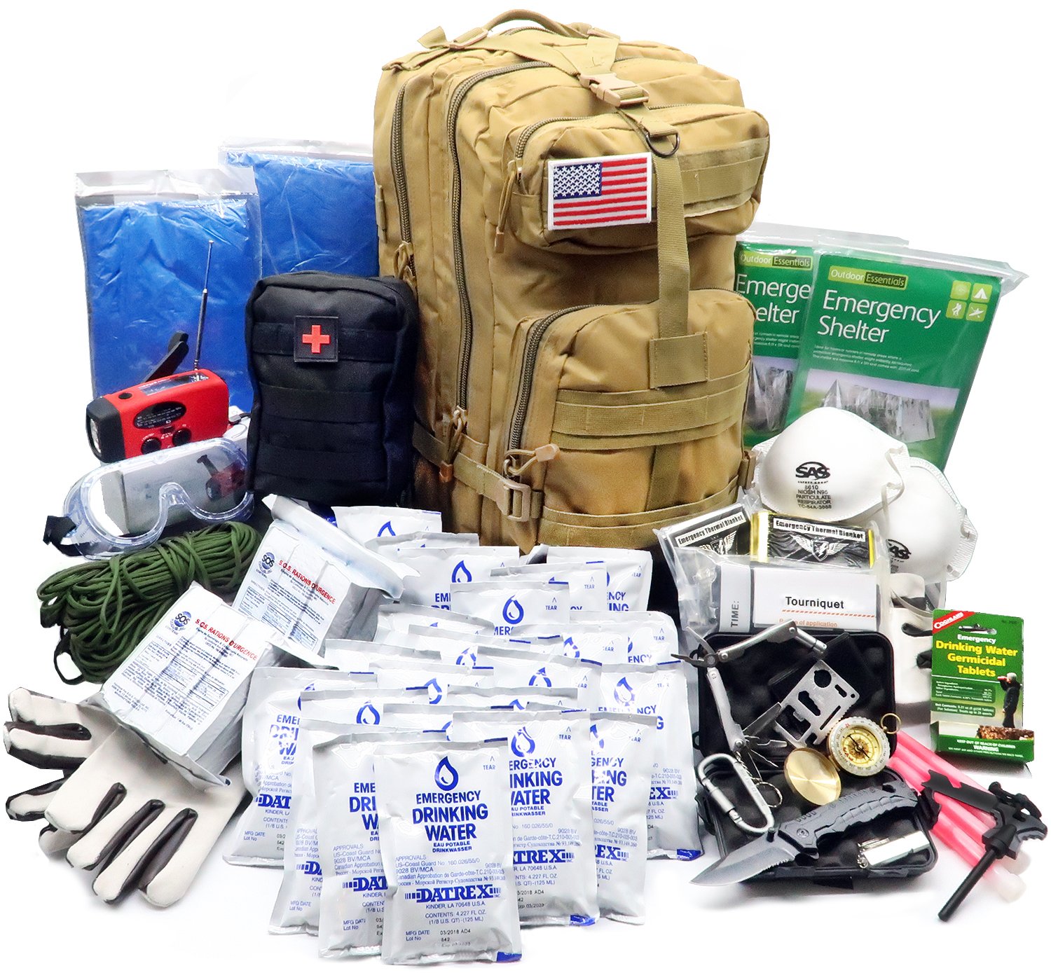 EVERLIT Earthquake Emergency Kits Survival Kit 72 Hrs 2 Person Bug Out