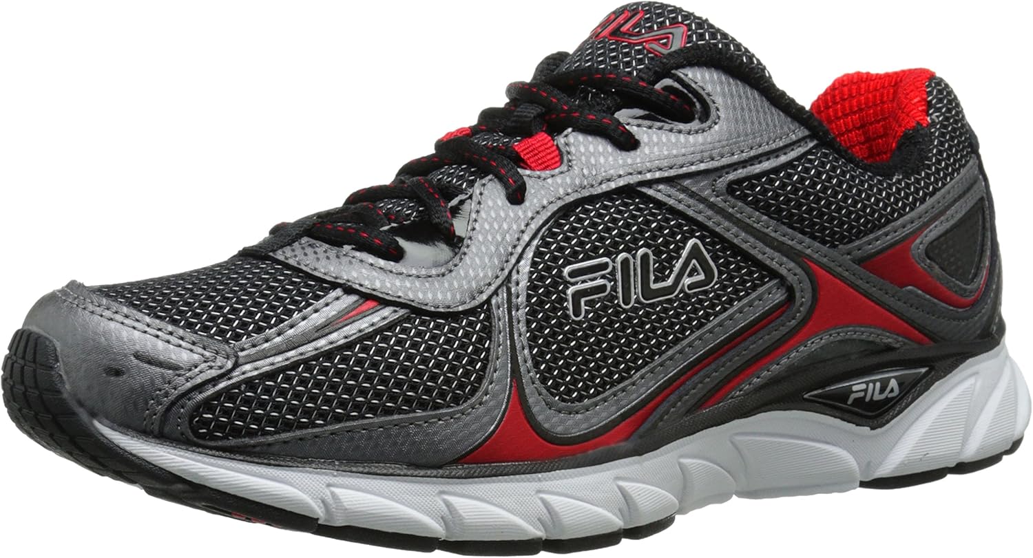 Fila Herren Quadrix Laufschuh, Schwarz (Schwarz/Dunkelsilber/Fila Rot ...