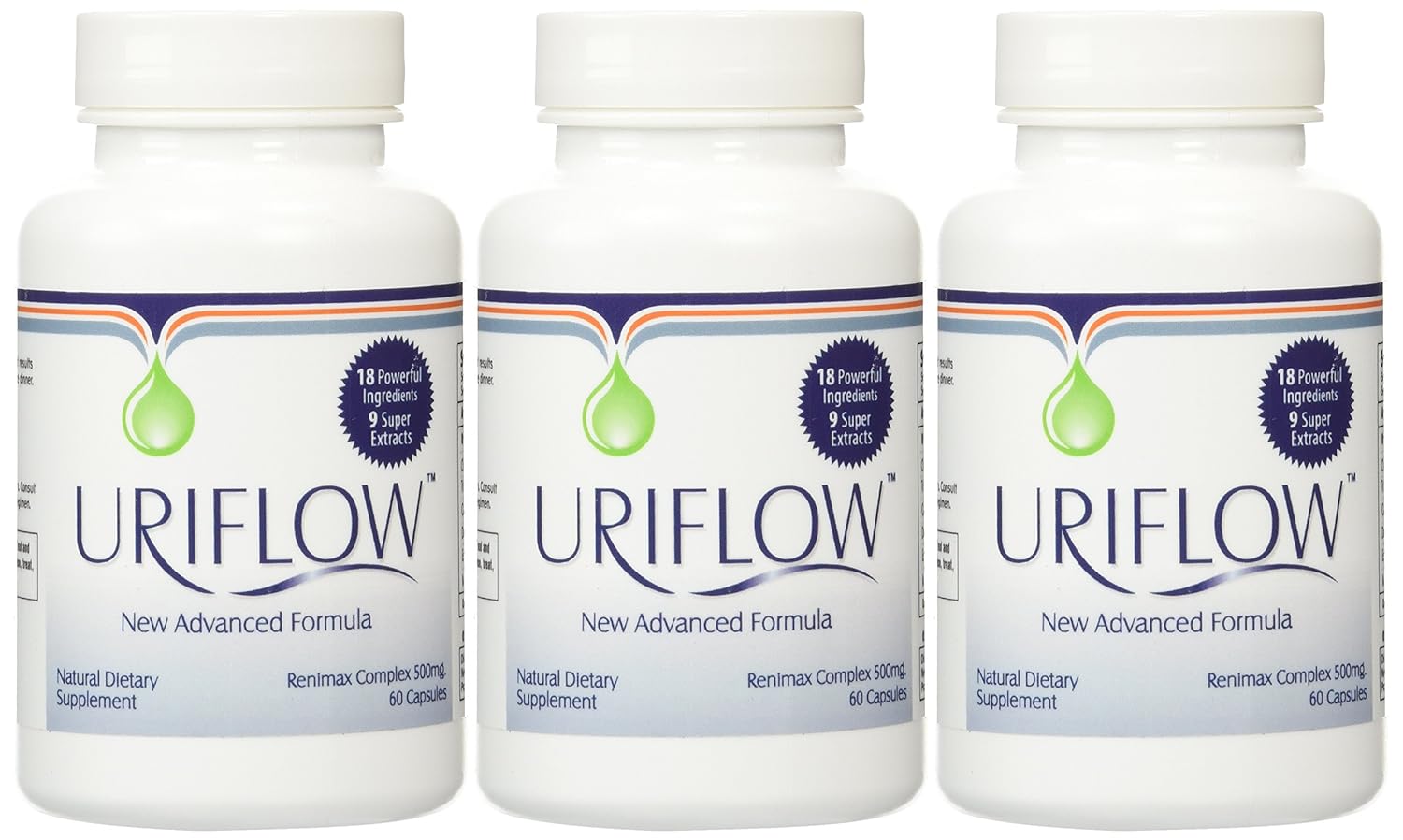 Uriflow Natural Treatment for Kidney Stones 3 - 60 Capsule Bottles ...