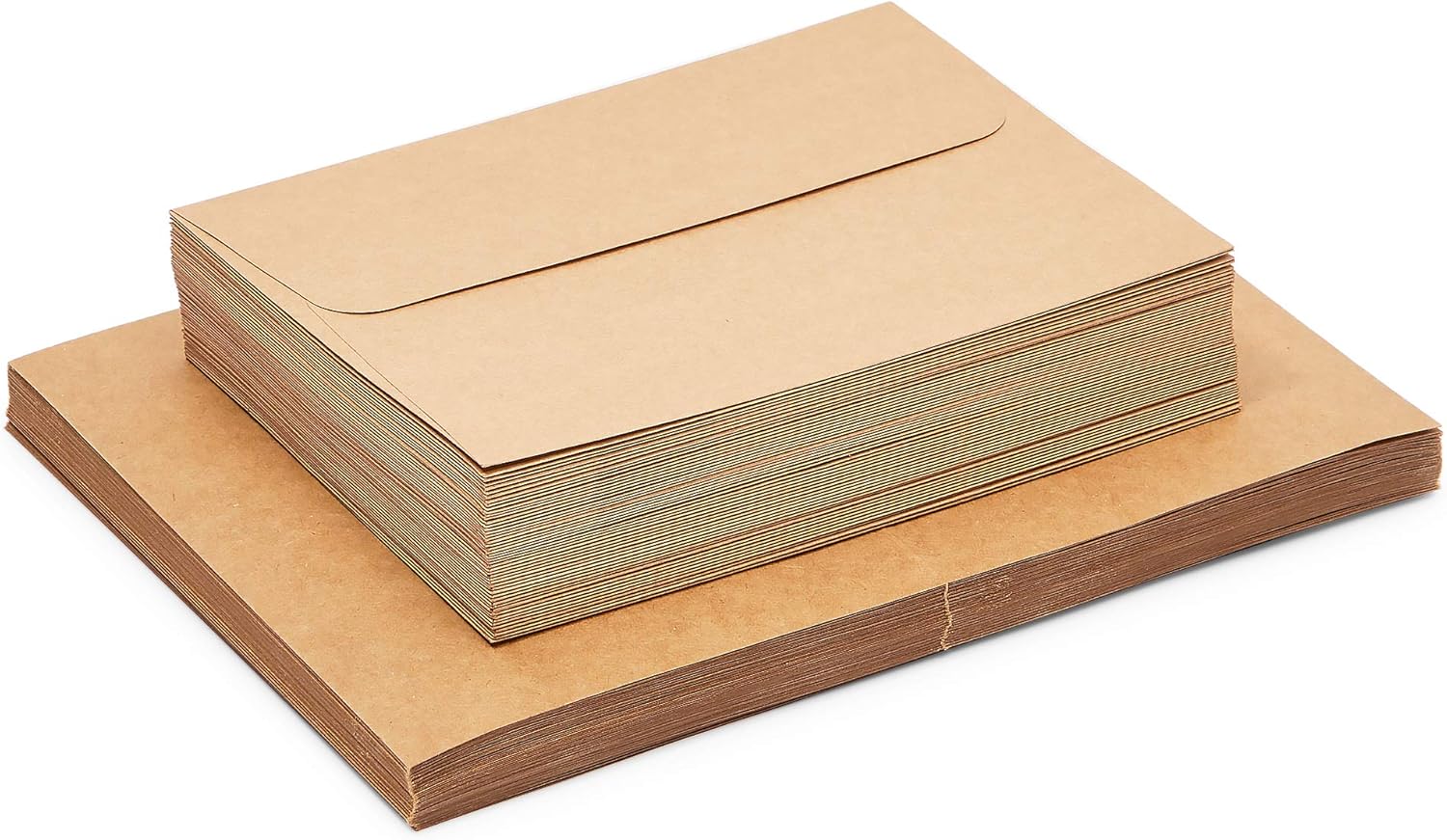 50-Piece Brown Kraft A7 Envelopes and 50-Sheet Half-Fold Greeting Card ...