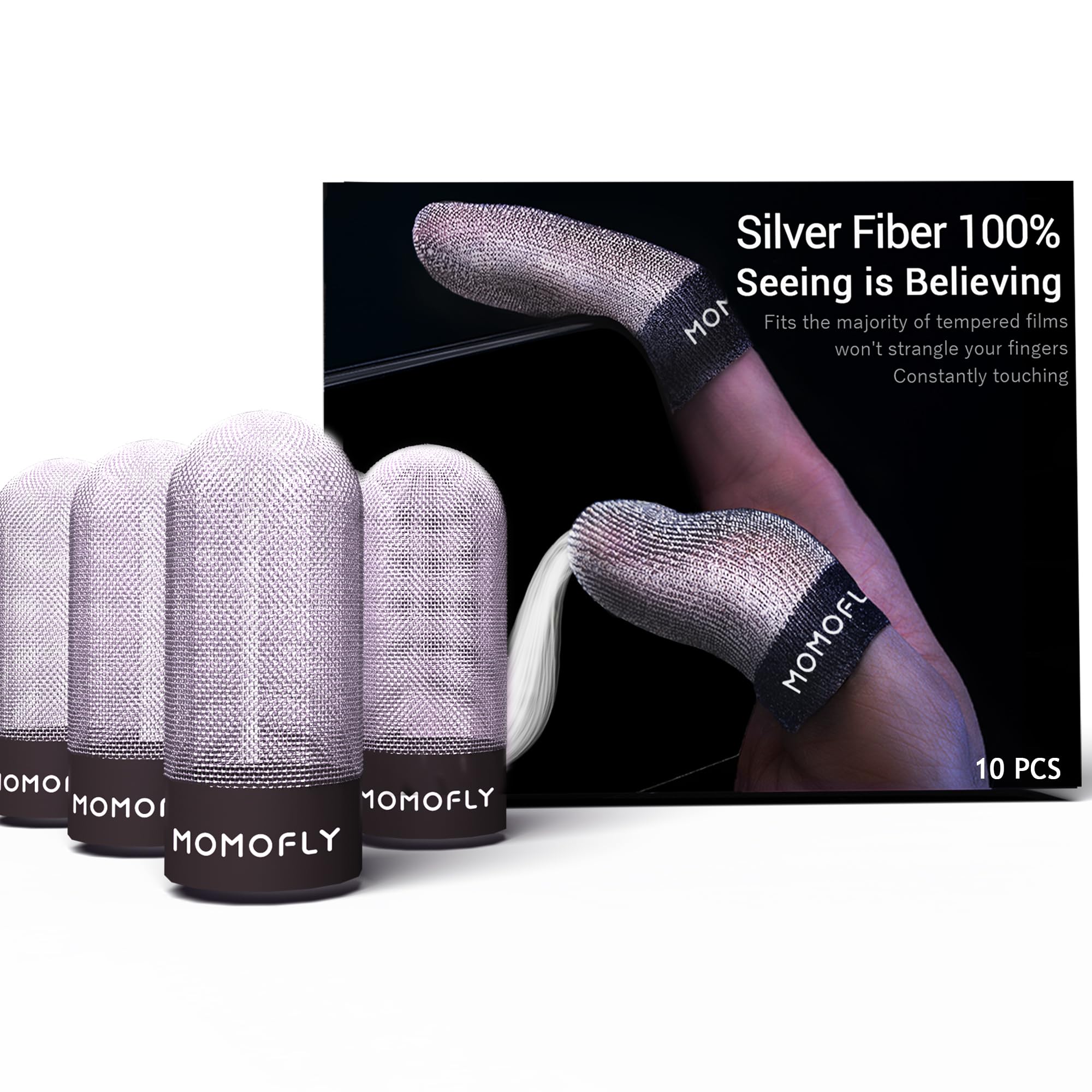 MOMOFLY Gaming Finger Sleeves,Customized for American Finger Sizes,100% ...
