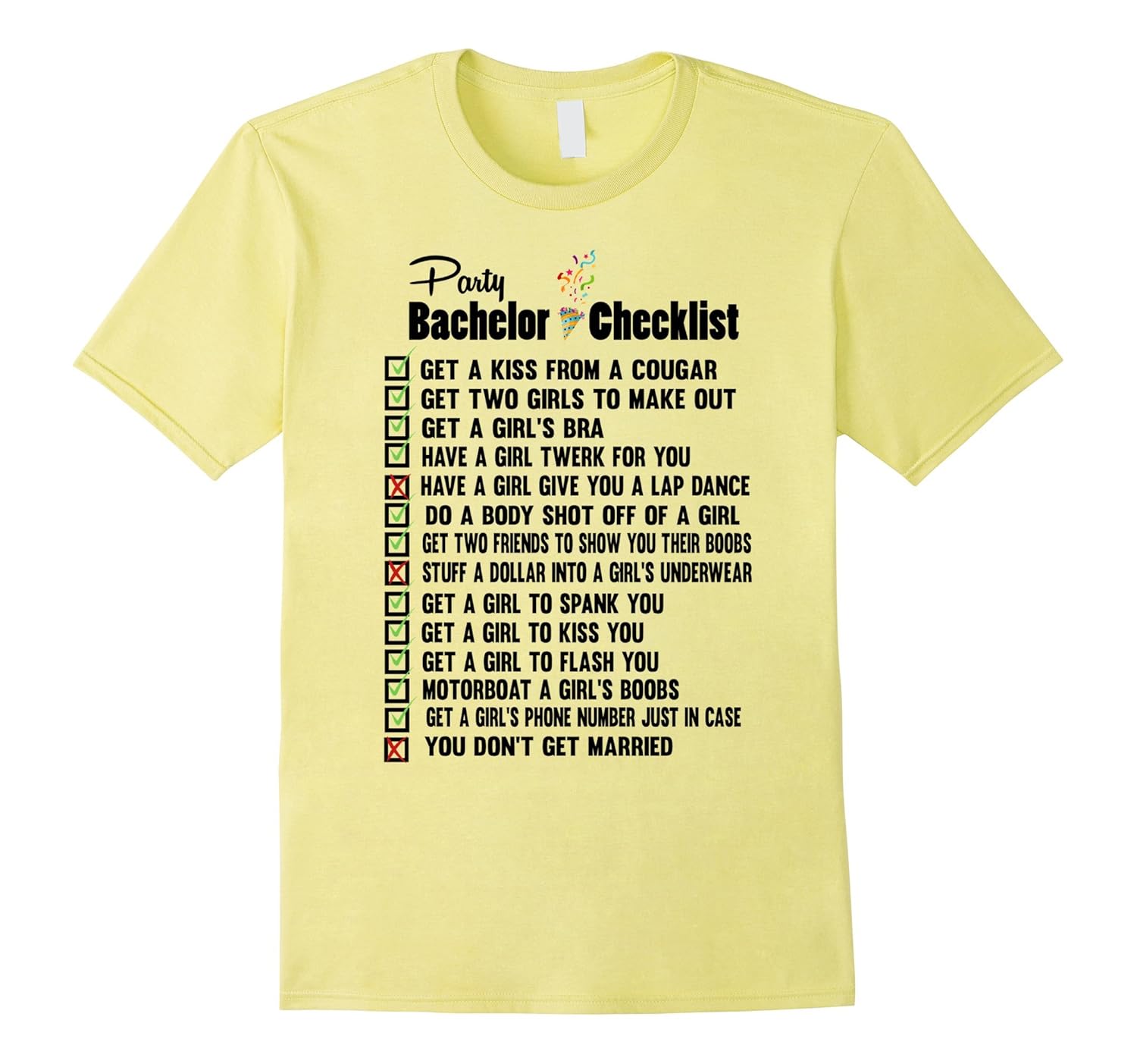 Bachelor Party Checklist T Shirt