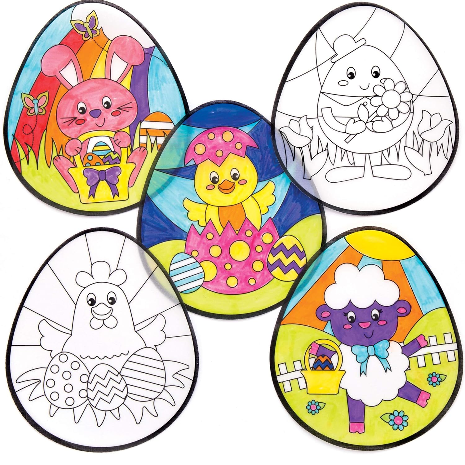 Baker Ross Easter Colour-in Window Decorations (Pack of 12) Easter ...