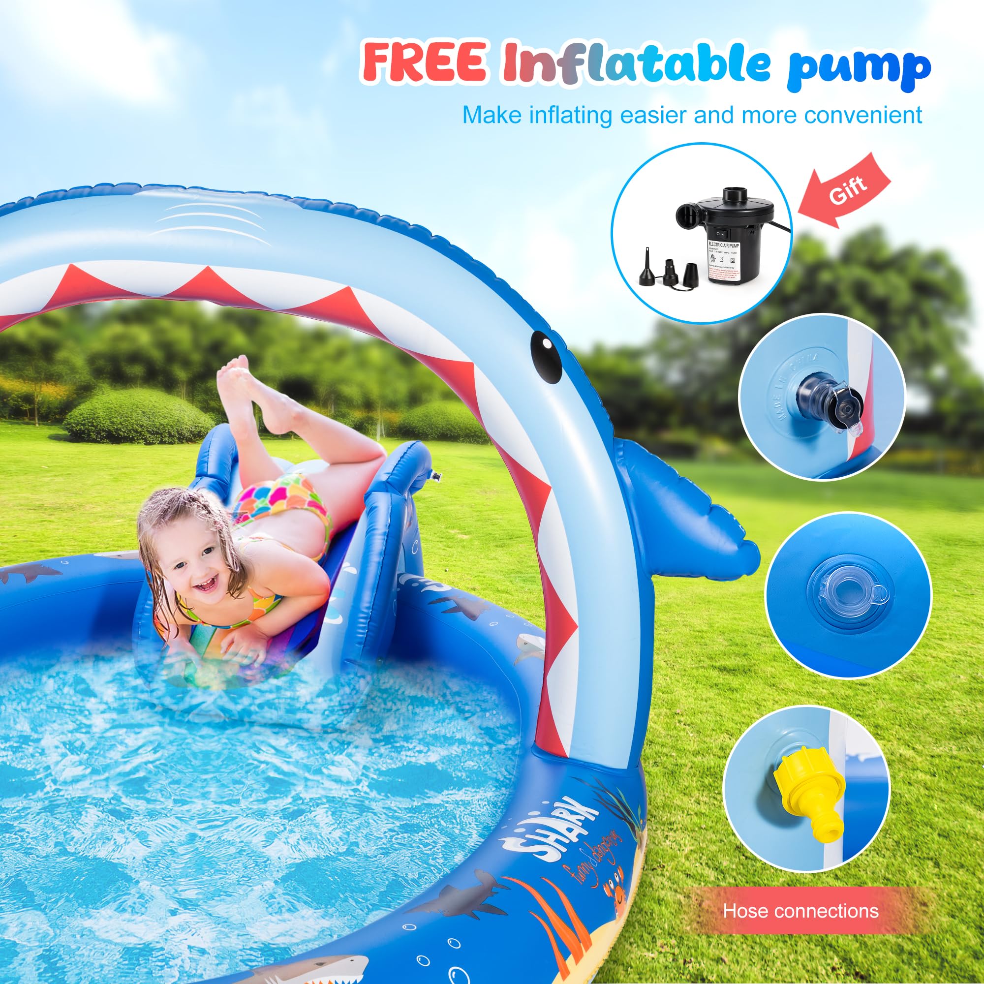 Mua SULIFEEL Dinosaurs Inflatable Play Center Kiddie Pool with Slide ...