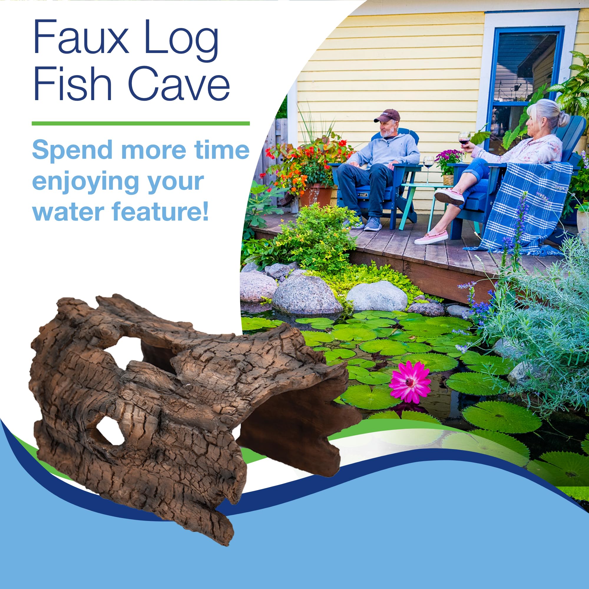 Mua Aquascape Faux Log Fish Cave, Predator Control and Decorative ...