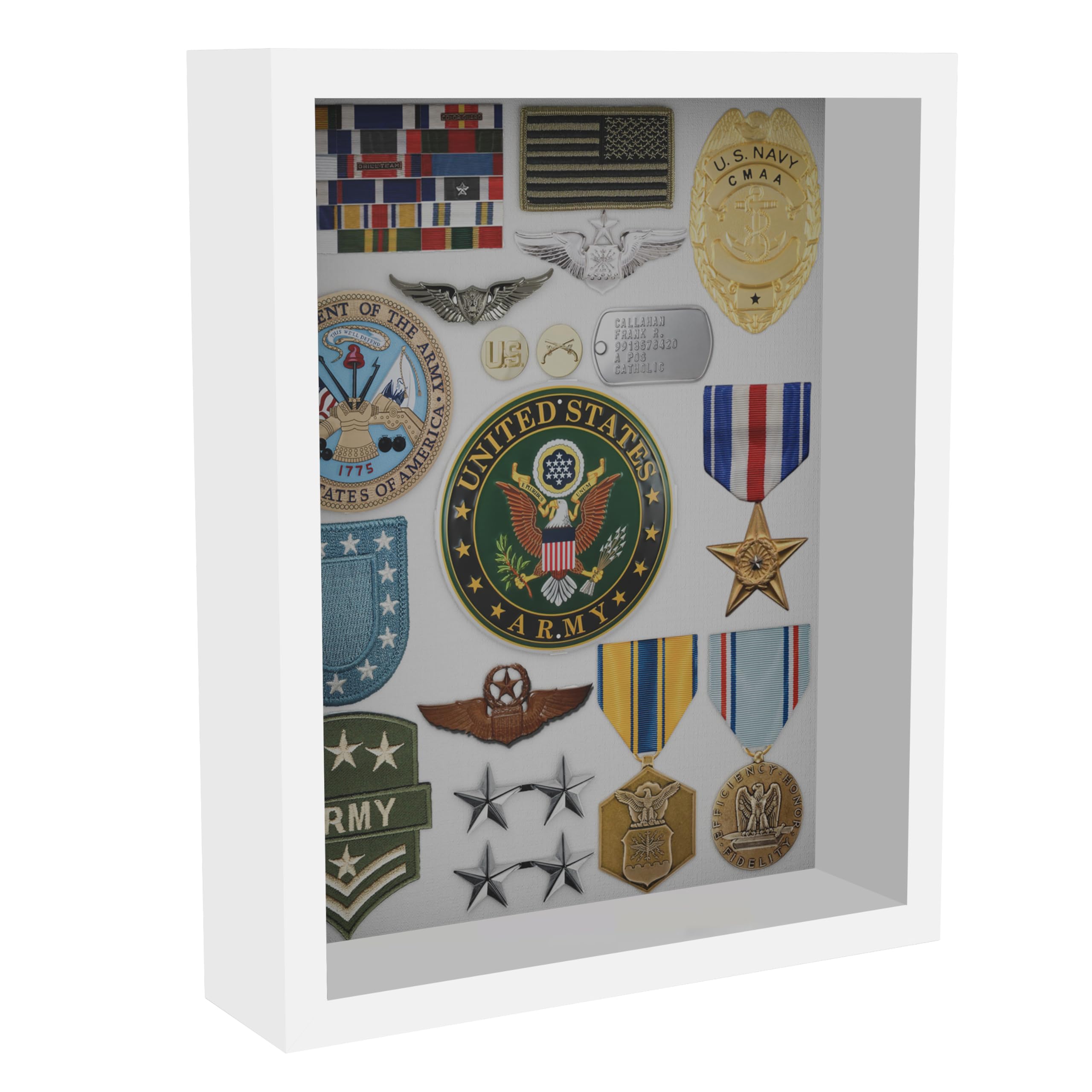 Frame Amo 16x20 White Shadow Box Frame, Display Case with Tempered ...