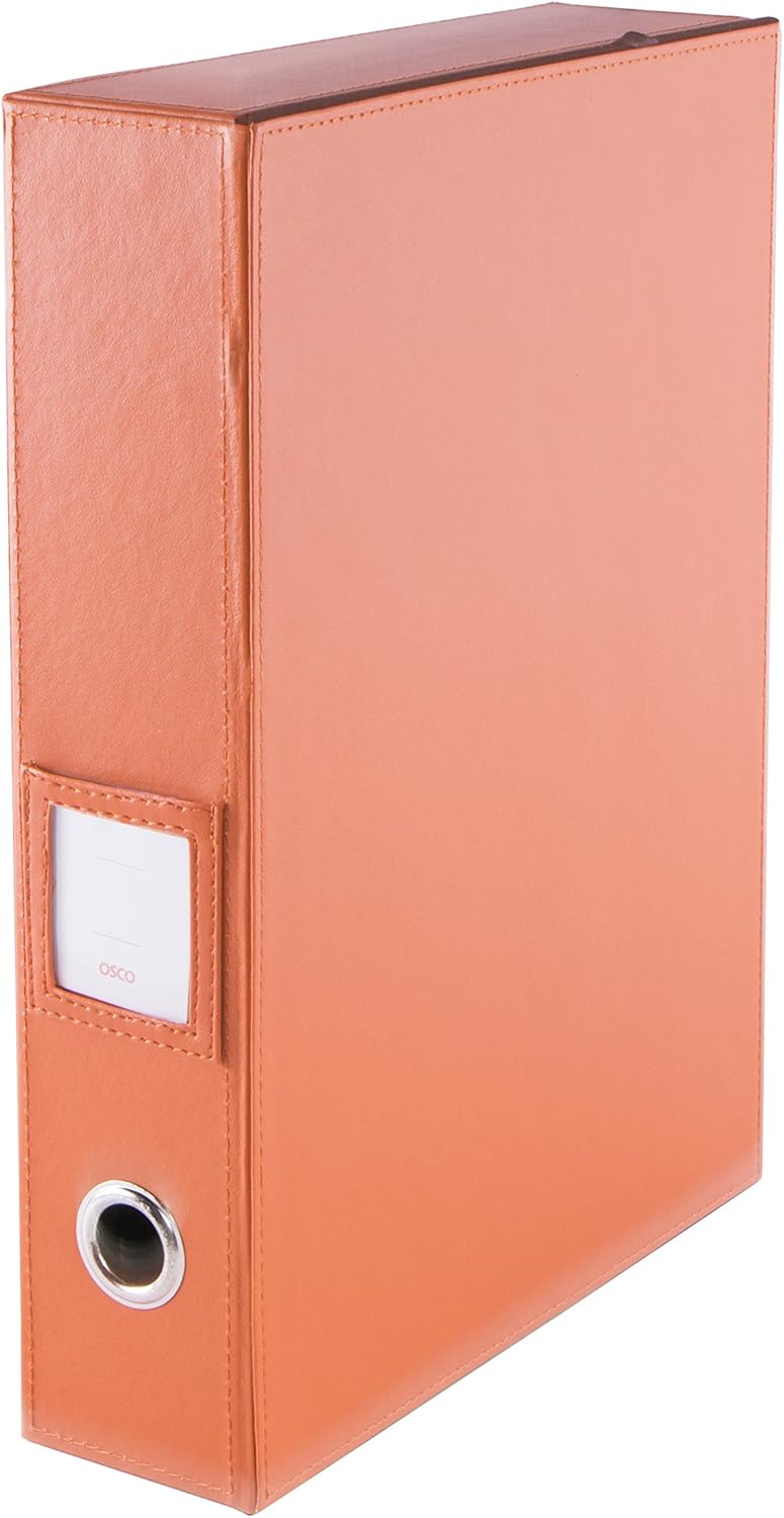OSCO Faux Leather Box File - Orange: Amazon.co.uk: Office Products