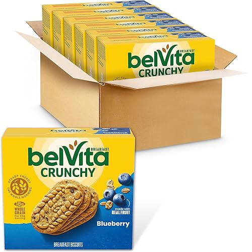 belVita Blueberry Breakfast Biscuits, 30 Total Packs, 6 Boxes (4 ...