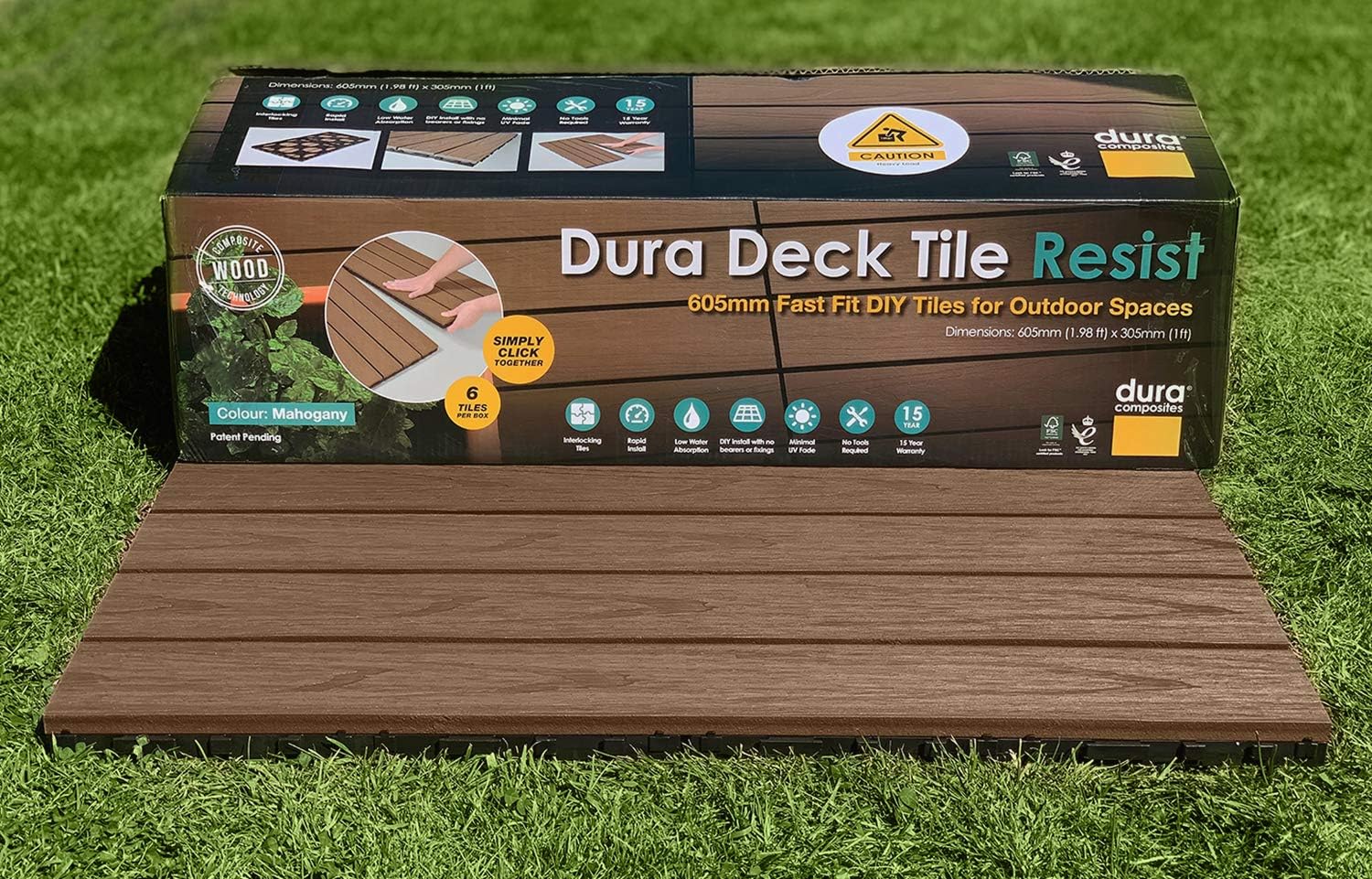 Dura Composites Garden Deck Tiles – Slip & Fade-Resistant Waterproof ...