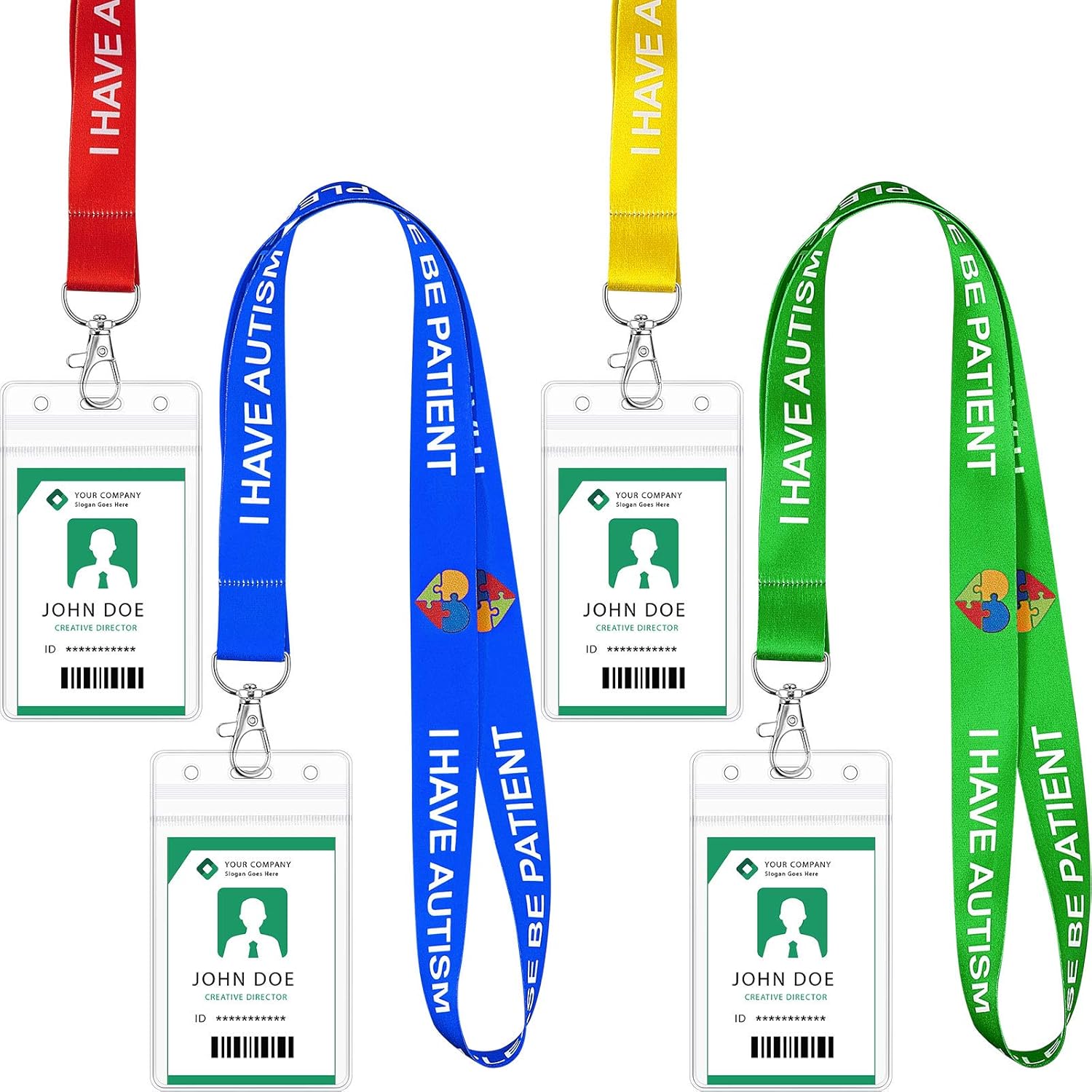 8 Sets Autism Awareness Lanyard with Card Holder Mental Health ...