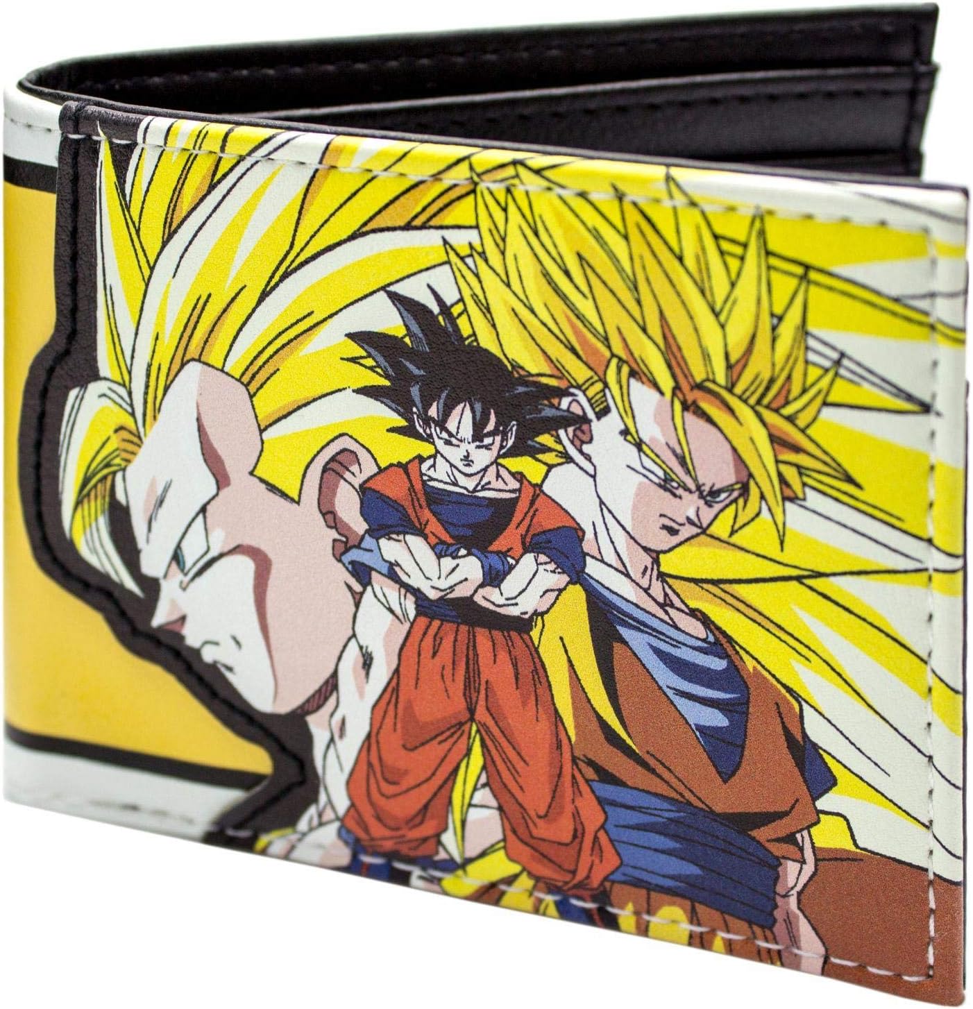Dragon Ball Z Goku Super Saiyan ID and Card Bi-Fold Wallet Yellow ...