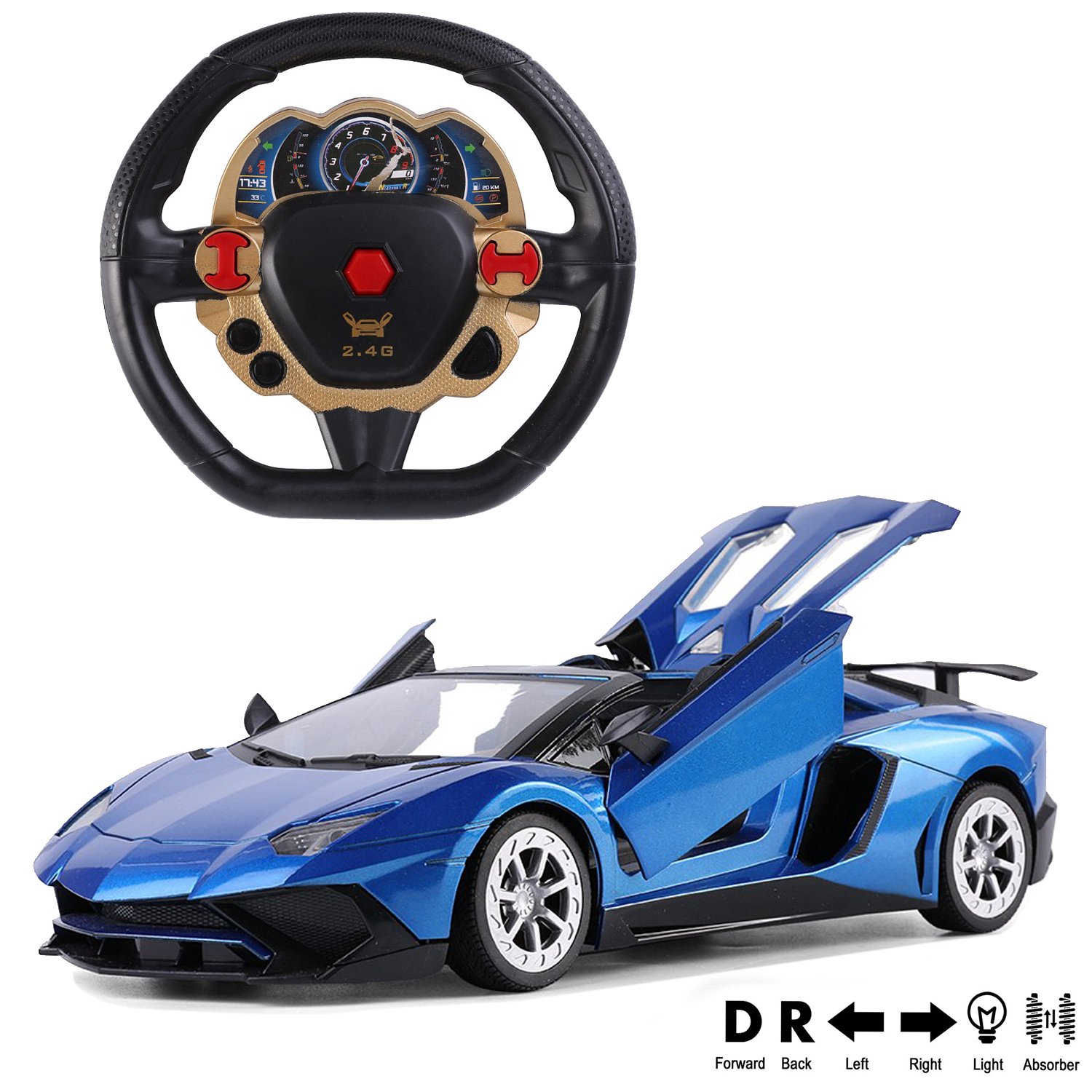 Buy eBigValue 2.4Ghz RC Super Racing Sports Blue Car Aventador Roaster ...