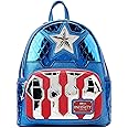 Amazon.com: Loungefly Marvel Shine Captain America Mini Backpack ...