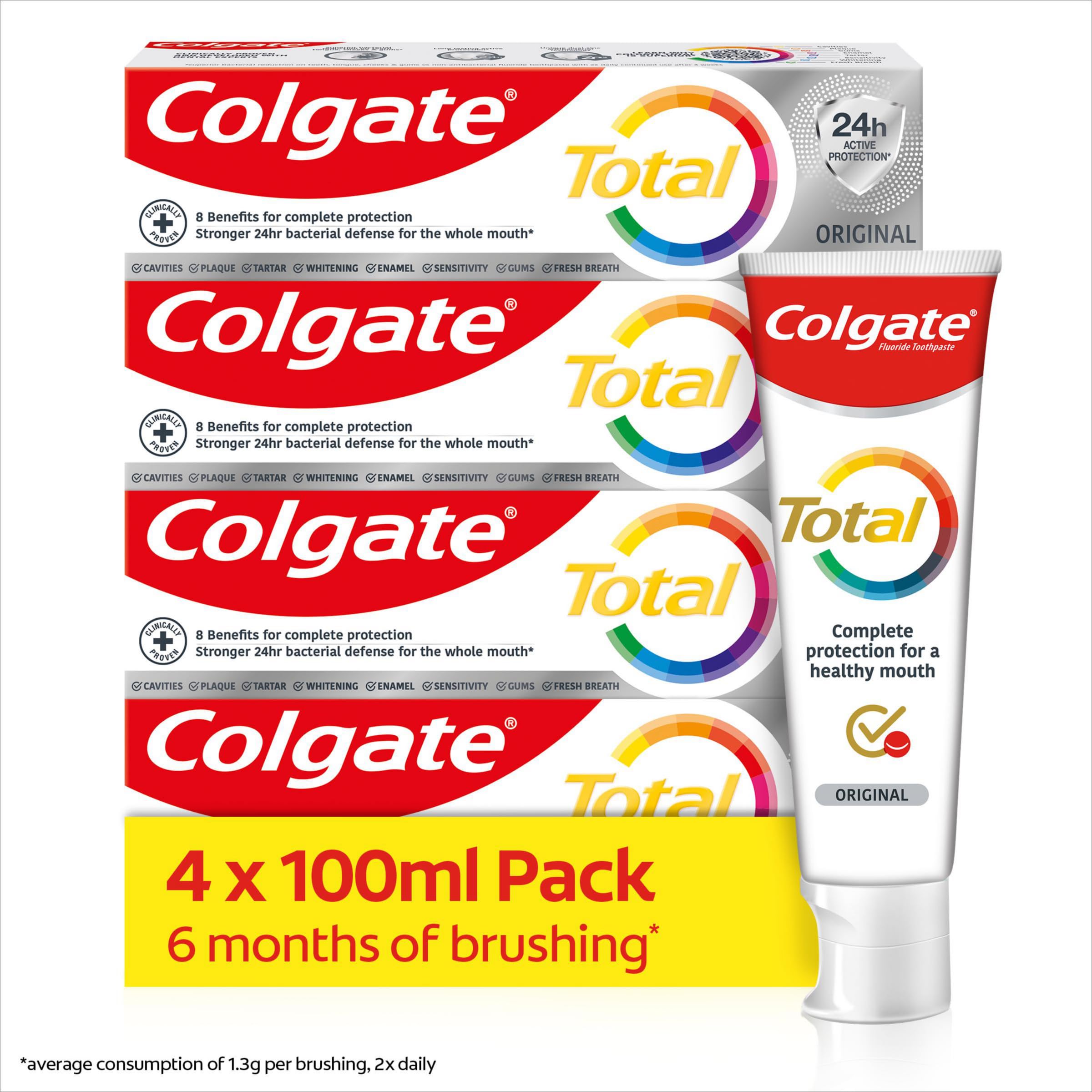 Mua Colgate Total Original Toothpaste 4x100ml | stronger 24-hour ...
