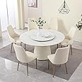 Amazon.com - 7-PCS Round Dining Table Set with Removable Lazy Susan ...
