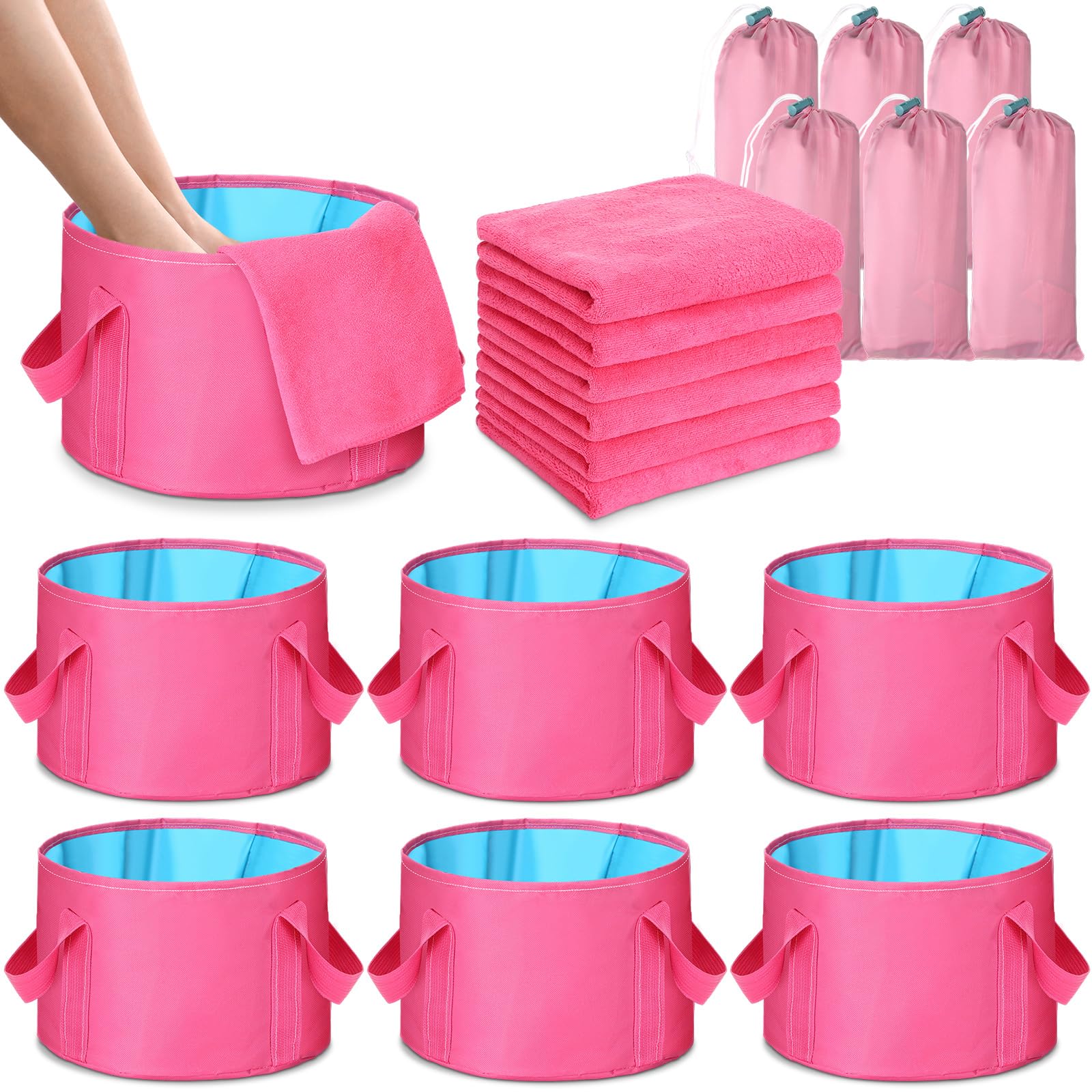 FillTouch 12 Pcs 15L Foldable Foot Soaking Tub Kit Portable Foot Bath ...