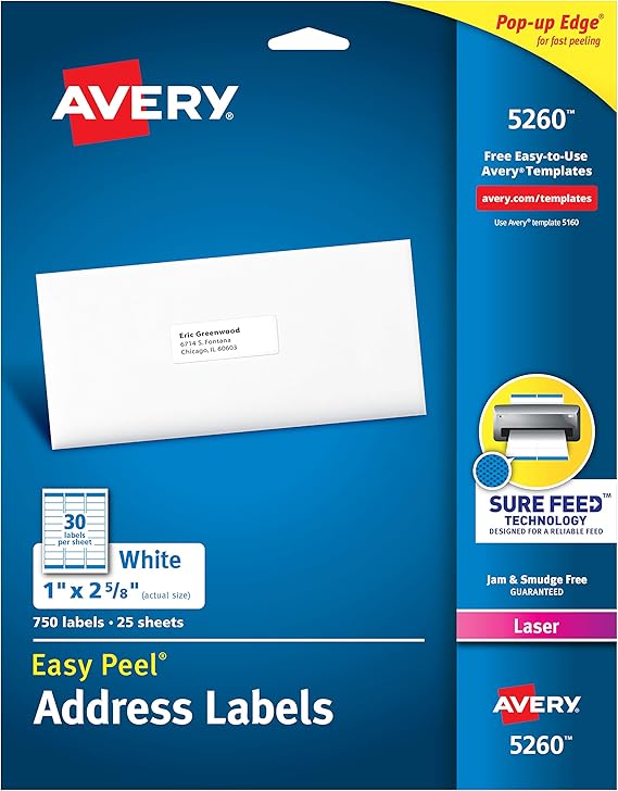 8 Avery Labels Template 5260 Template Guru