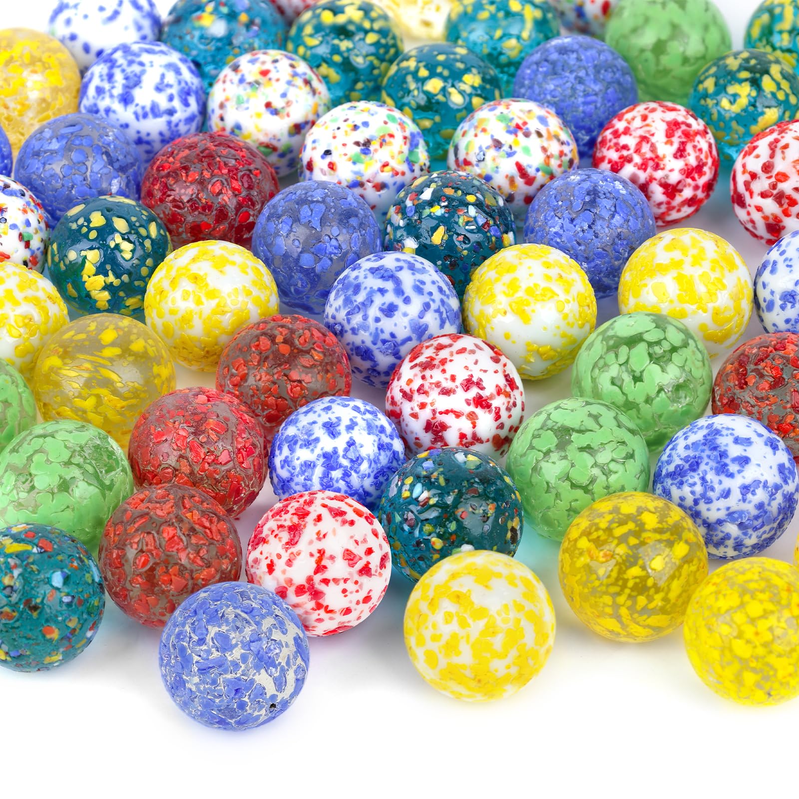 POPLAY 60PCS Glass Marbles Bulk, 5/8inch Color Mixing Glass Marbles ...