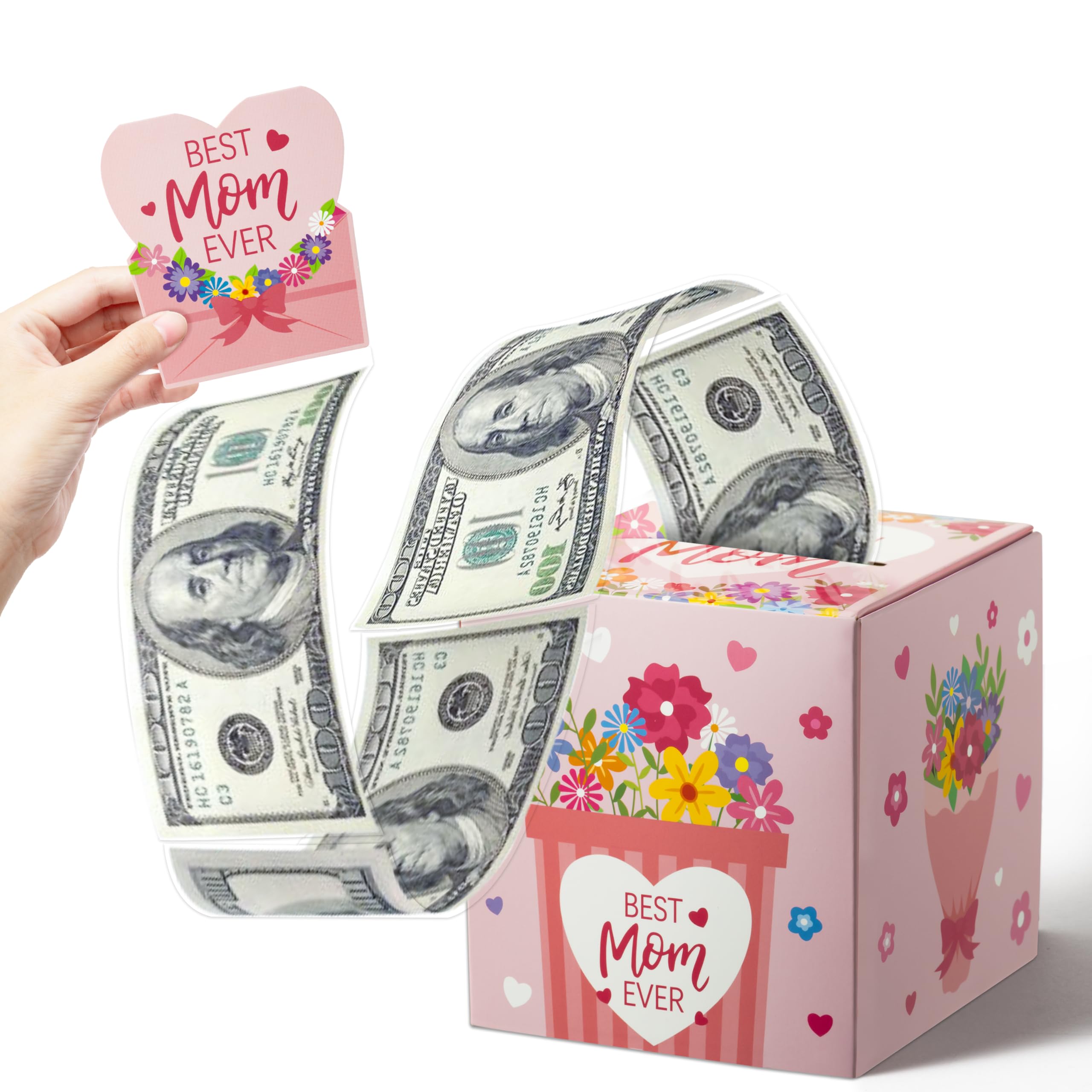 TICIAGA Mother Money Box for Cash Pull Paper Party Favors for Mom, Pink ...