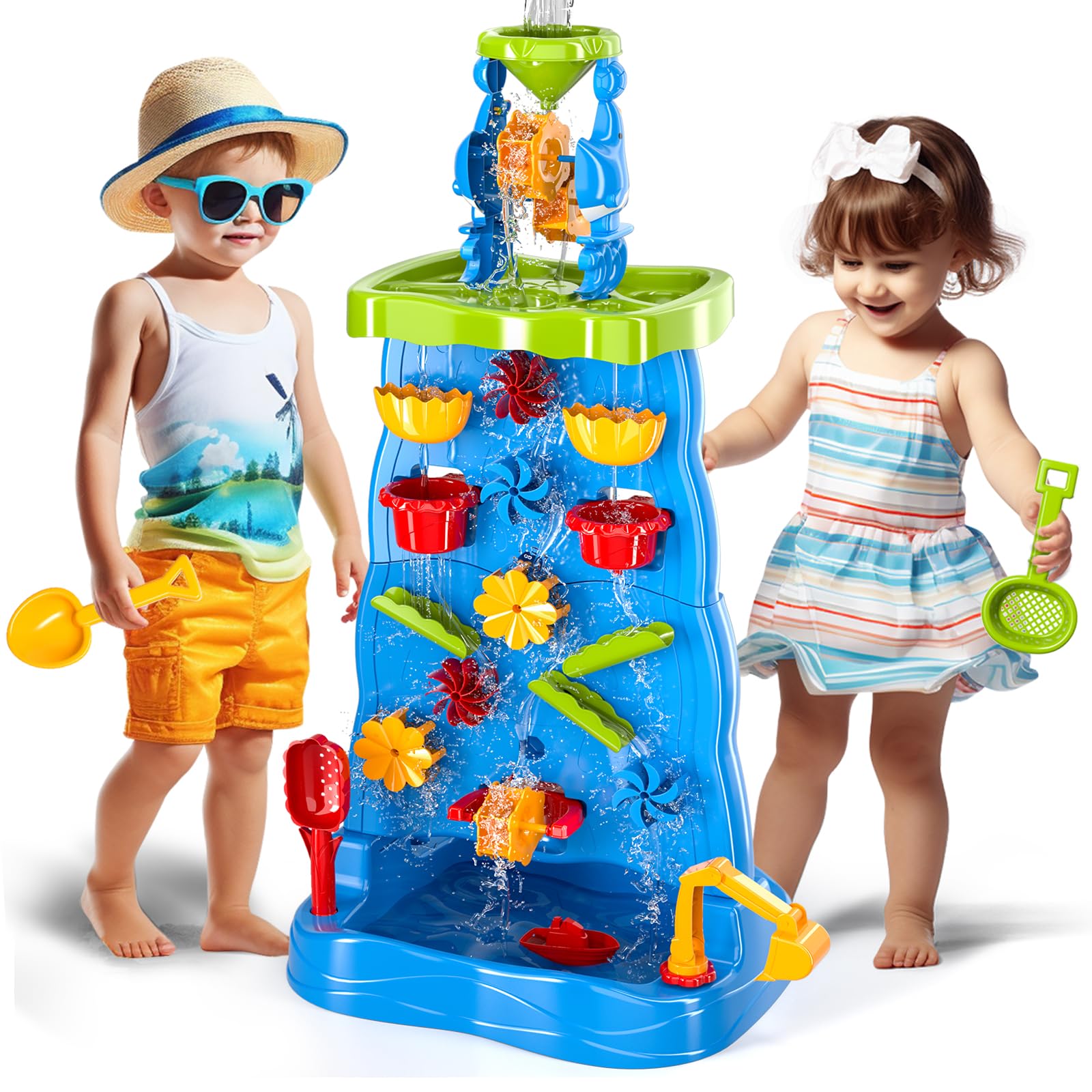 Water Table for Kids Ages 4-8, Double-Sided Water Wall Discovery Wall ...