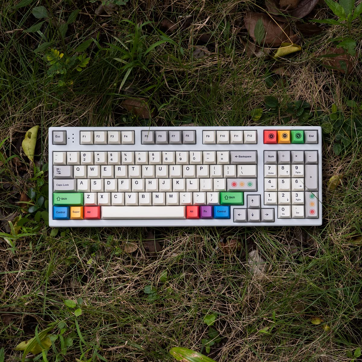 Mua PBT Grey Beige Keycaps Set Cherry Profile 141 Keys Custom Dye-Sub ...