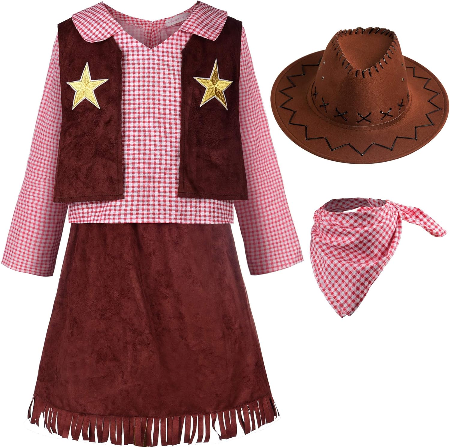 Amazon.com: Relibeauty Western Cowgirl Costume for Girls Funny Holiday ...