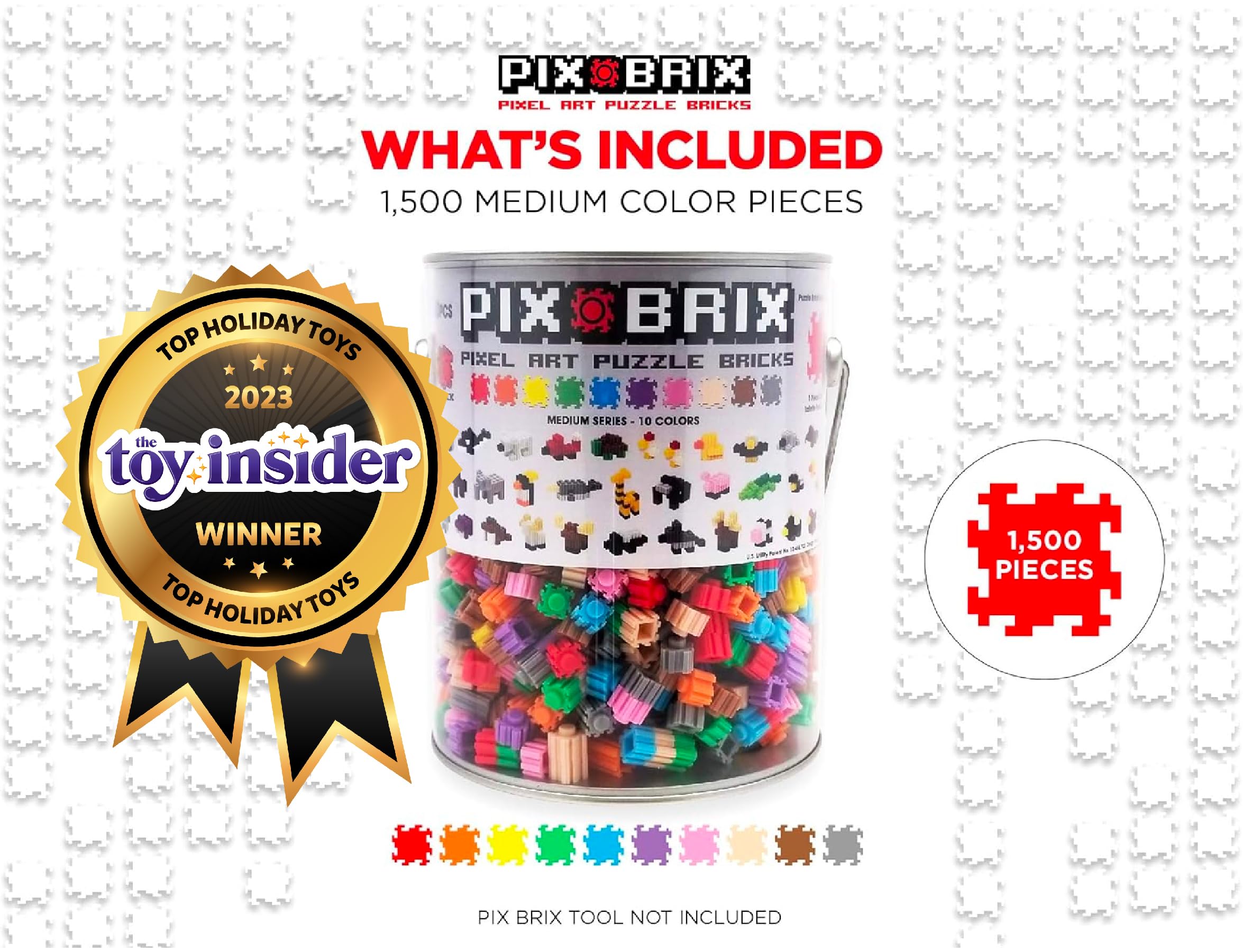 Mua Pixel Art Puzzle Bricks Bucket – 1,500 Piece Pixel Art Kit with 10 ...
