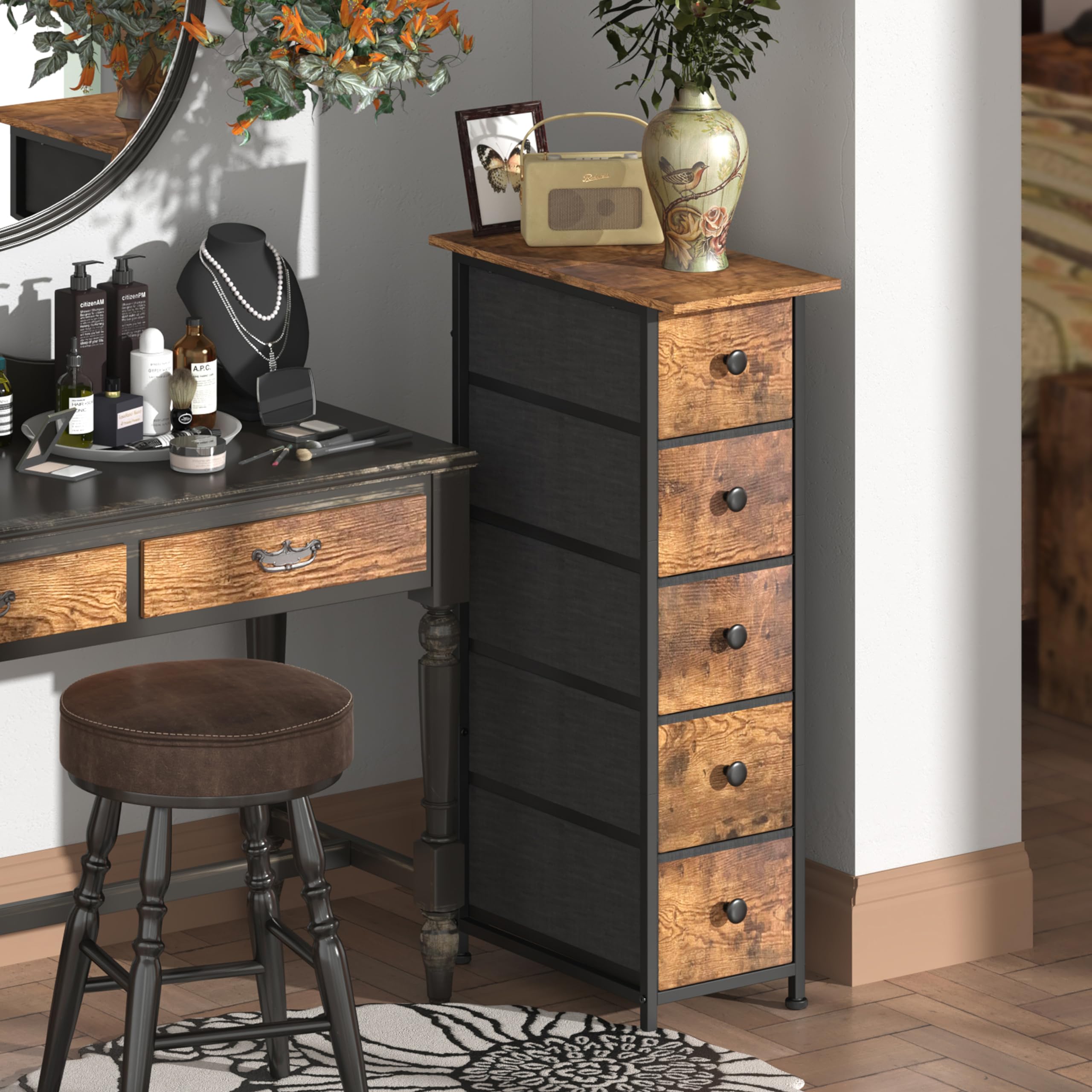 GiftGo Narrow Dresser Vertical Slim Dresser Chest of Drawers Skinny ...
