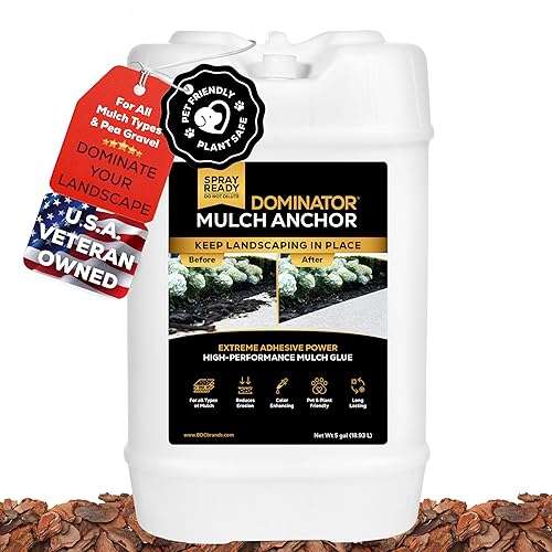 Dominator Mulch Anchor 5 Gallon - Mulch Glue for Landscaping, Pea ...